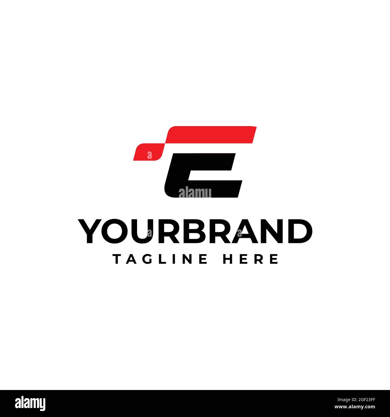 E logo with abstract checkered flag. Racing logo design concept ...