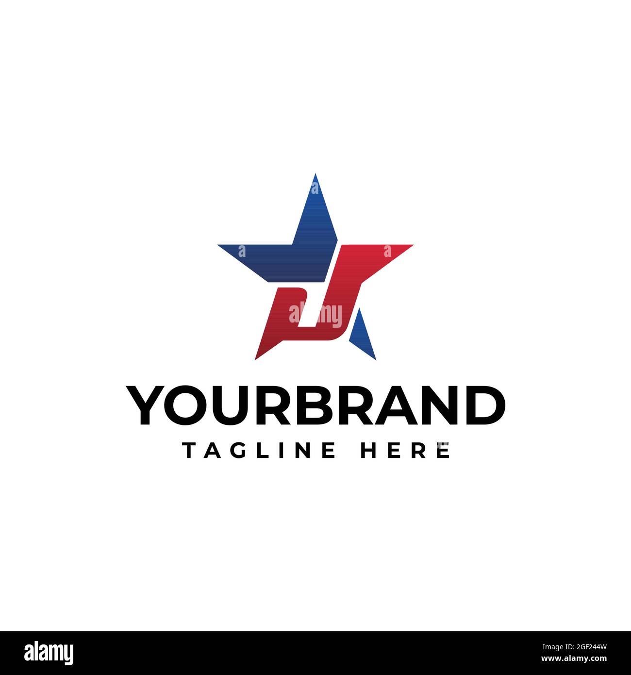 Vector graphics of alphabet symbol with red star element lettered J ...