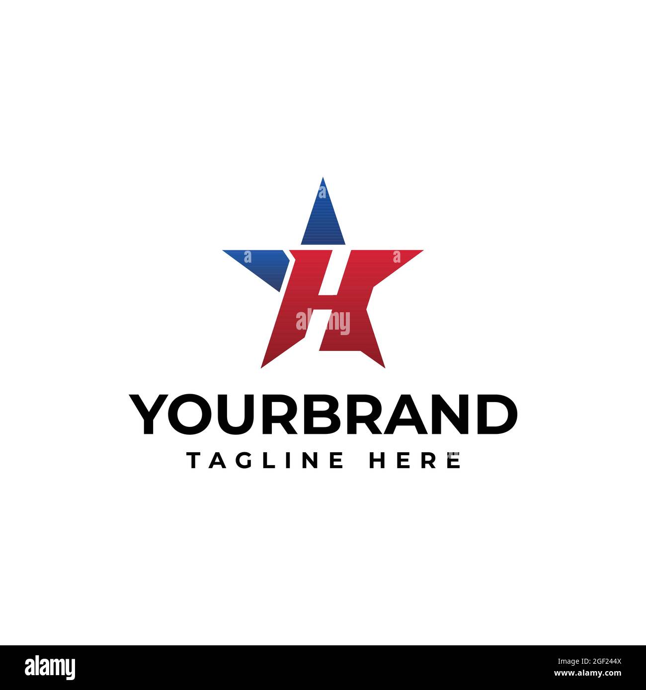 Letter H logo template with star design elements. Vector illustration ...