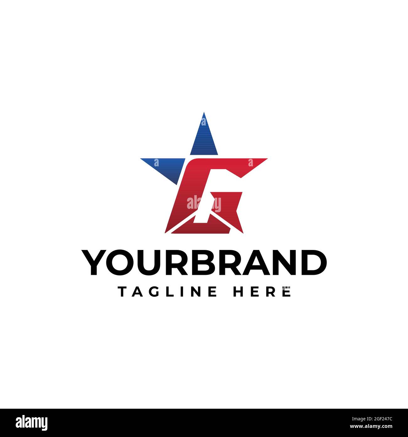 letter G star logo template design on white background. star logo ...