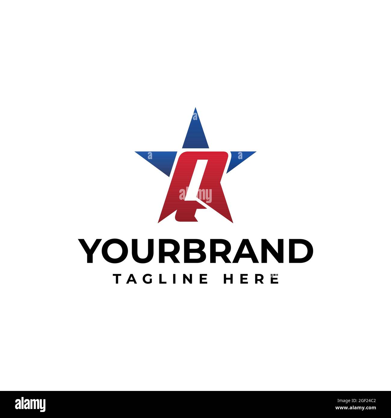 Q letter star logo icon design template element. star logo design ...