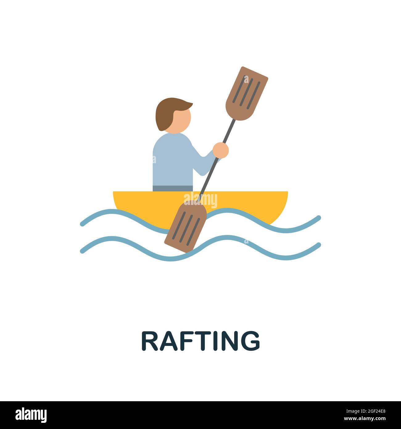 Rafting icon. Flat sign element from extreme sport collection. Creative ...