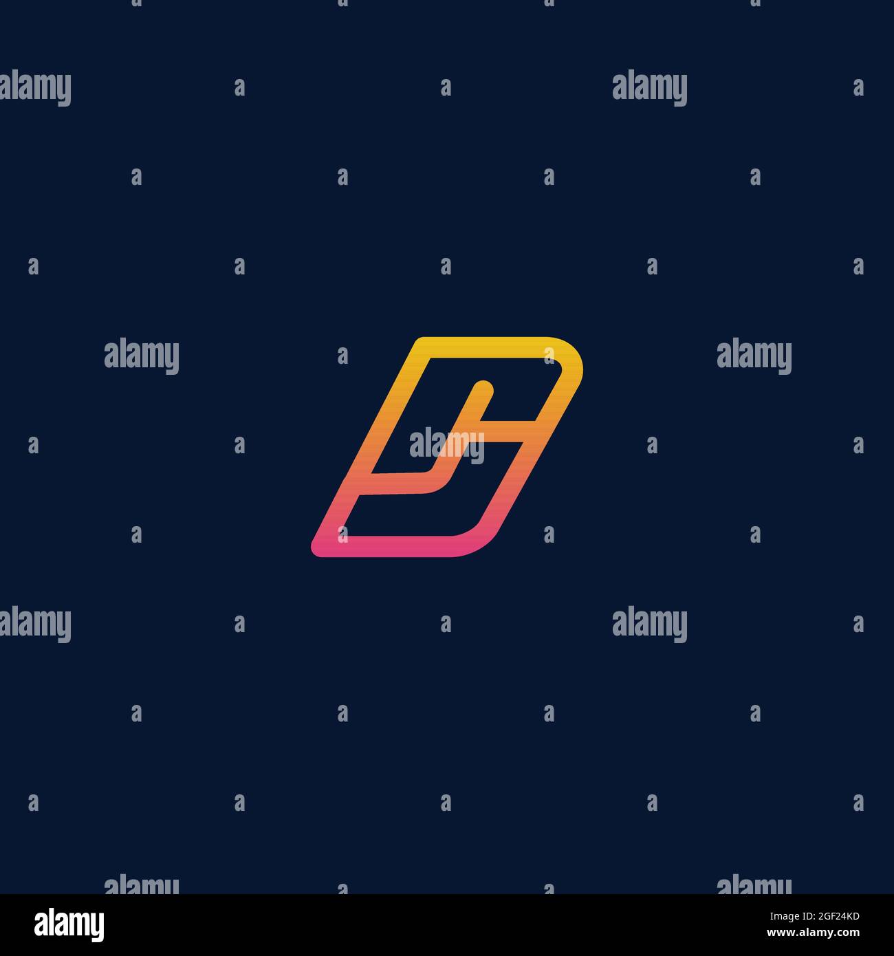 small letter rj logo, logo with a combination of yellow, orange pink ...