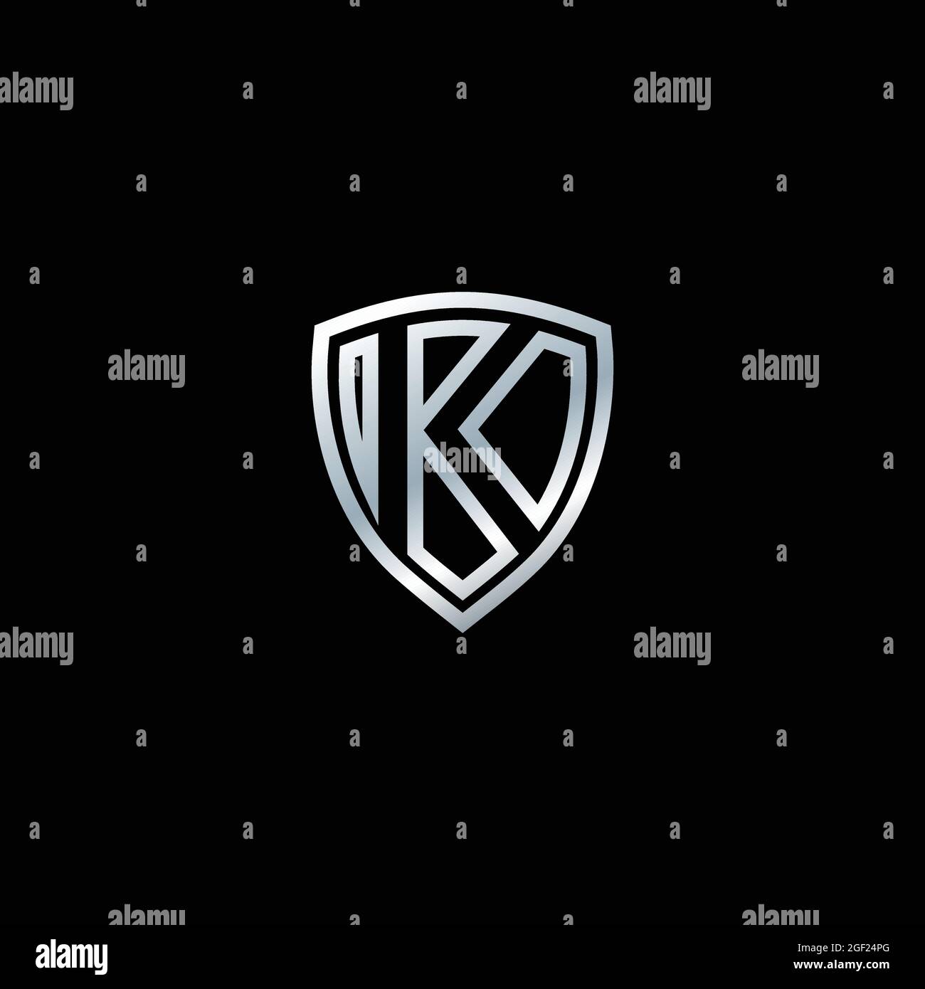 Silver Shield Logo Design for Letter K. Silver Metal Logo. Logo design ...