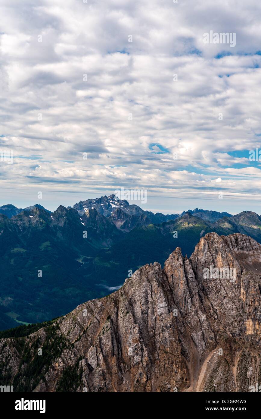 Cima d´Asta mountain peak in Dolomiti di Fiemme mountains from Forcella ...