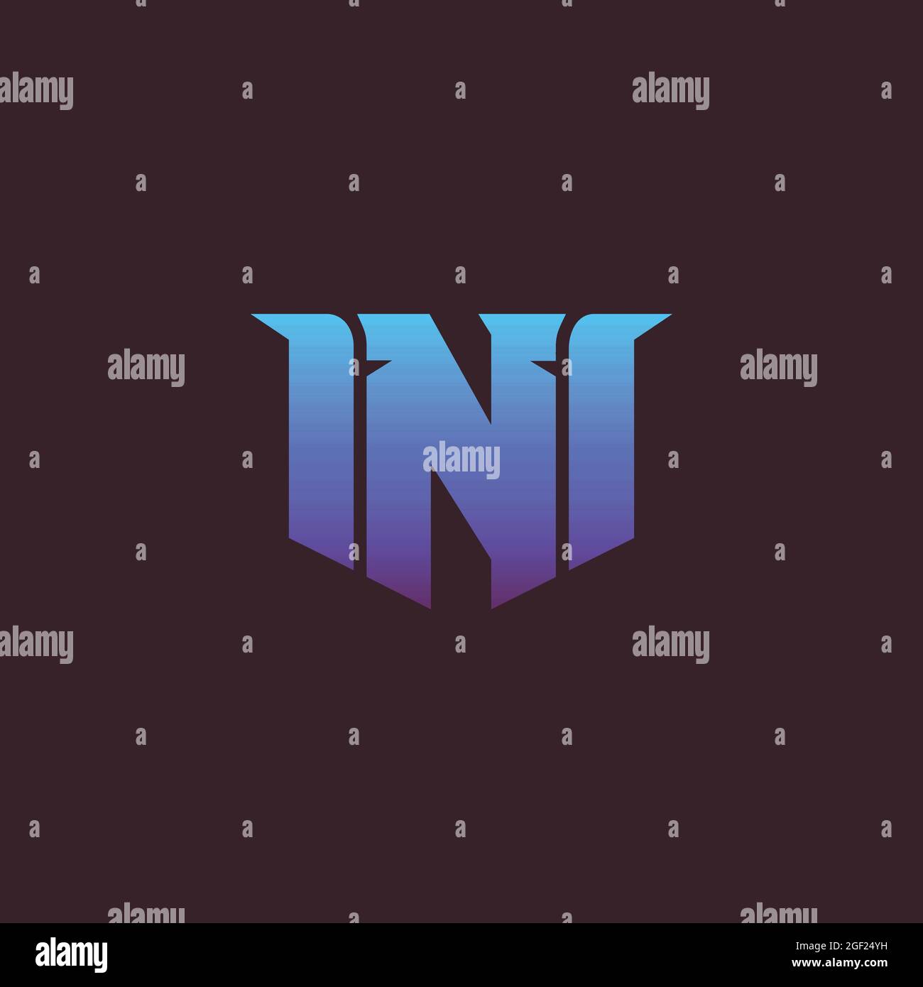 letter N game logo on dark background. e-sport letter logo design ...