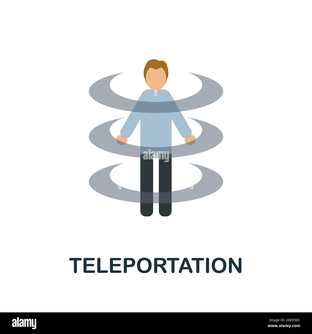 Teleportation flat icon. Colored sign from futurictic technology ...