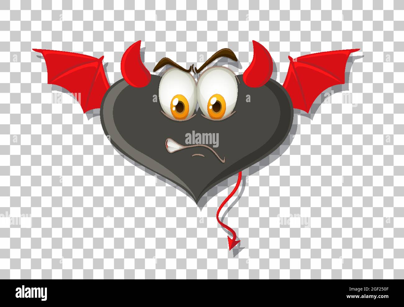 Heart shape devil with facial expression illustration Stock Vector ...