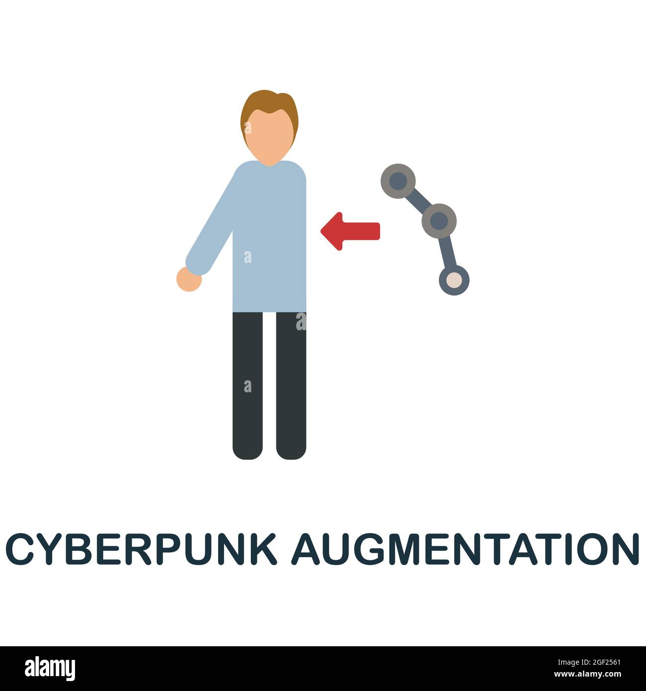Cyberpunk Augmentation flat icon. Colored sign from futurictic ...