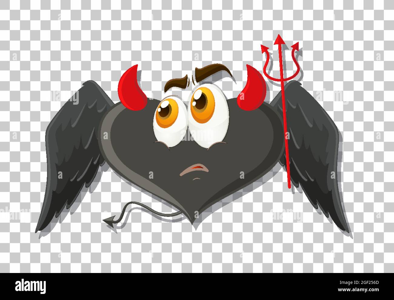 Heart shape devil with facial expression illustration Stock Vector ...