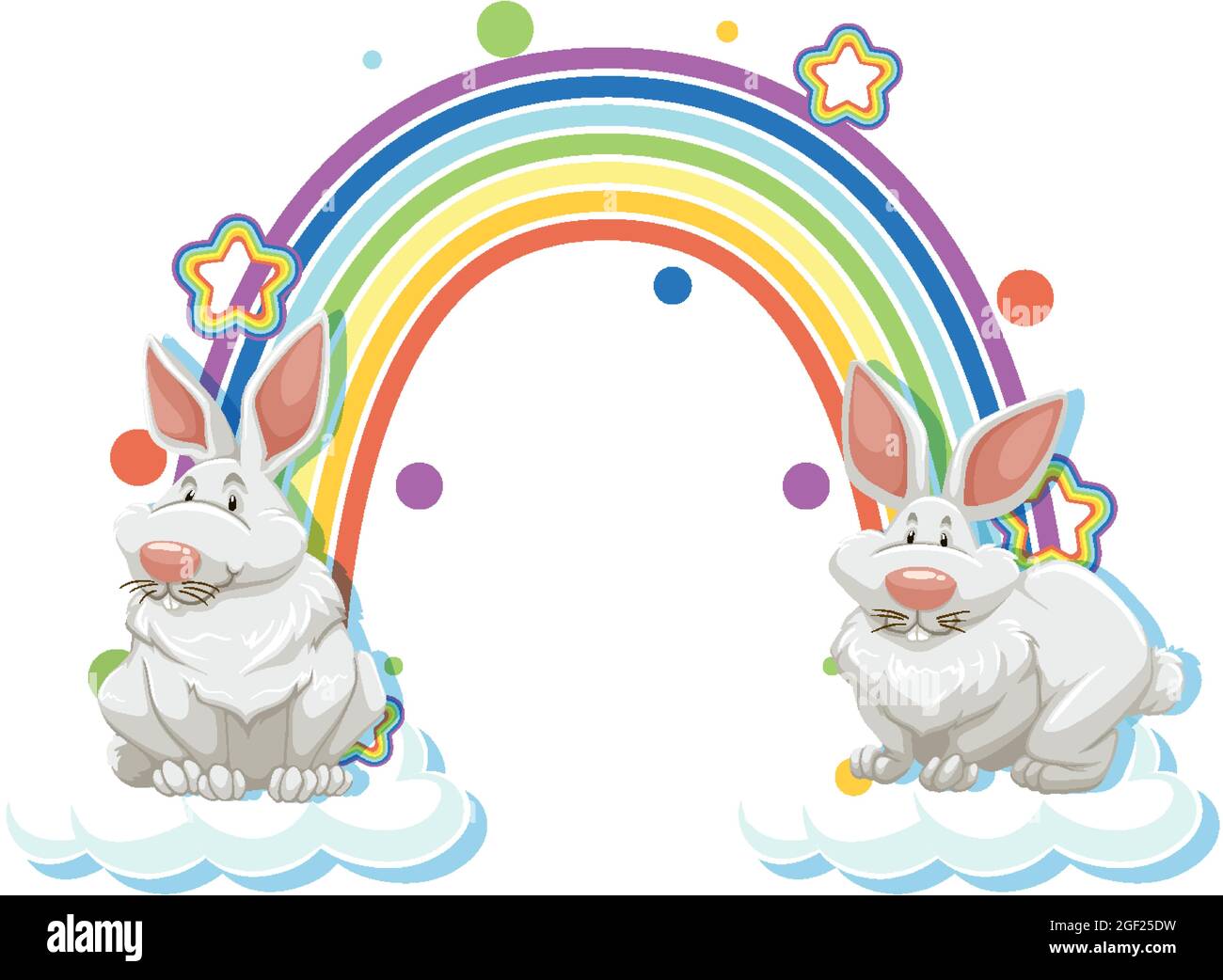 Child and two rabbits Stock Vector Images - Alamy