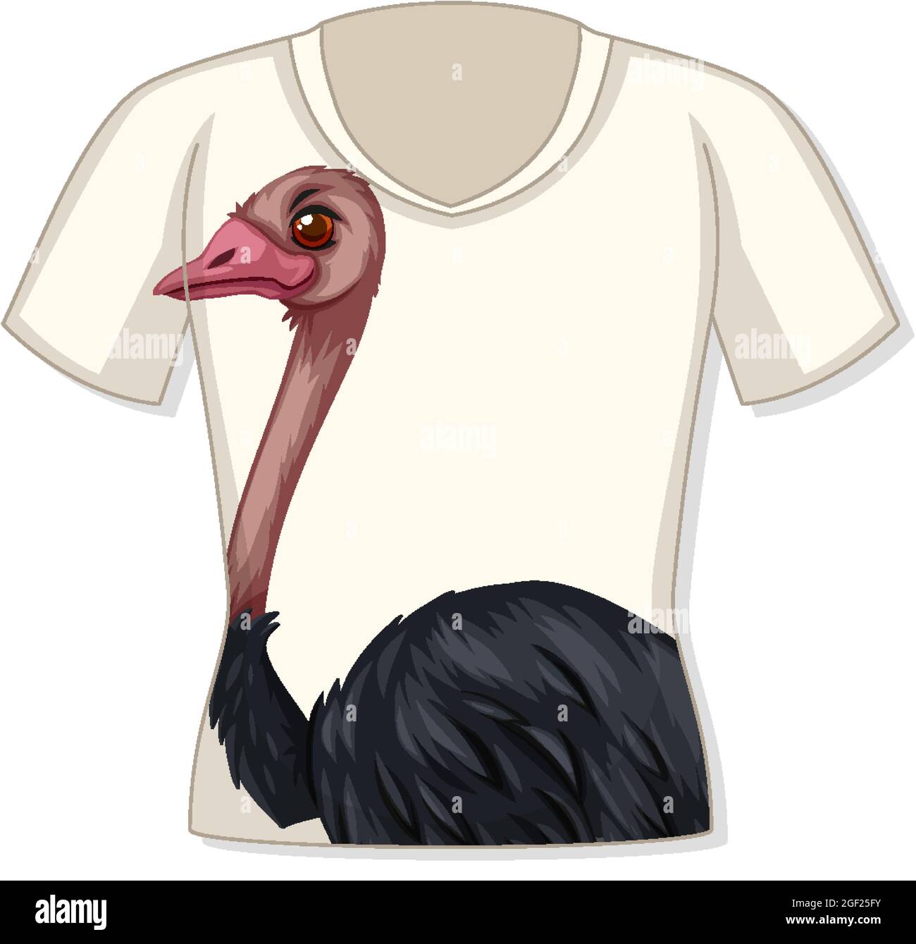 Front of t-shirt with ostrich pattern illustration Stock Vector Image ...