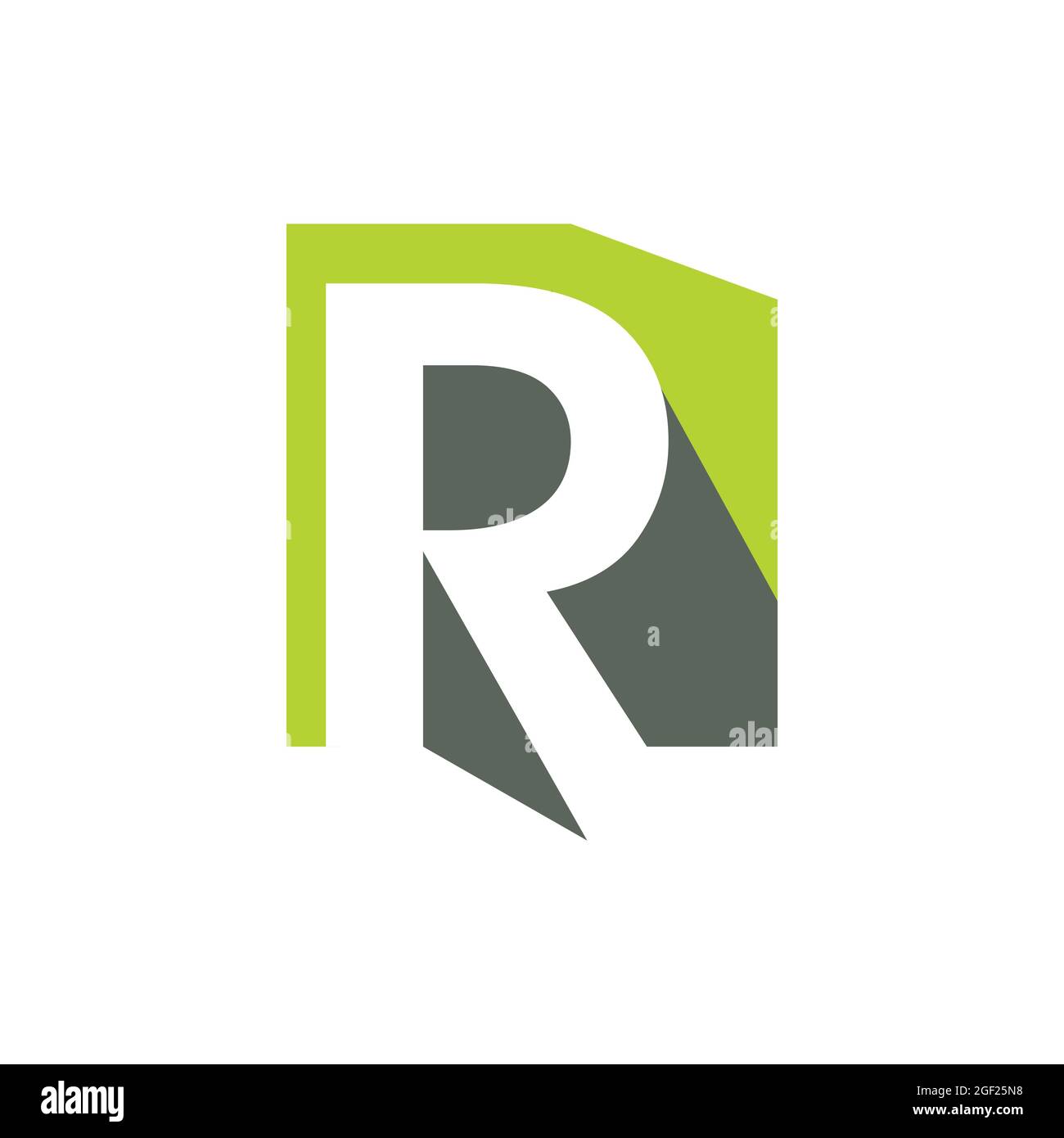 Collection design letter R on the negative space with shadow. Vector ...