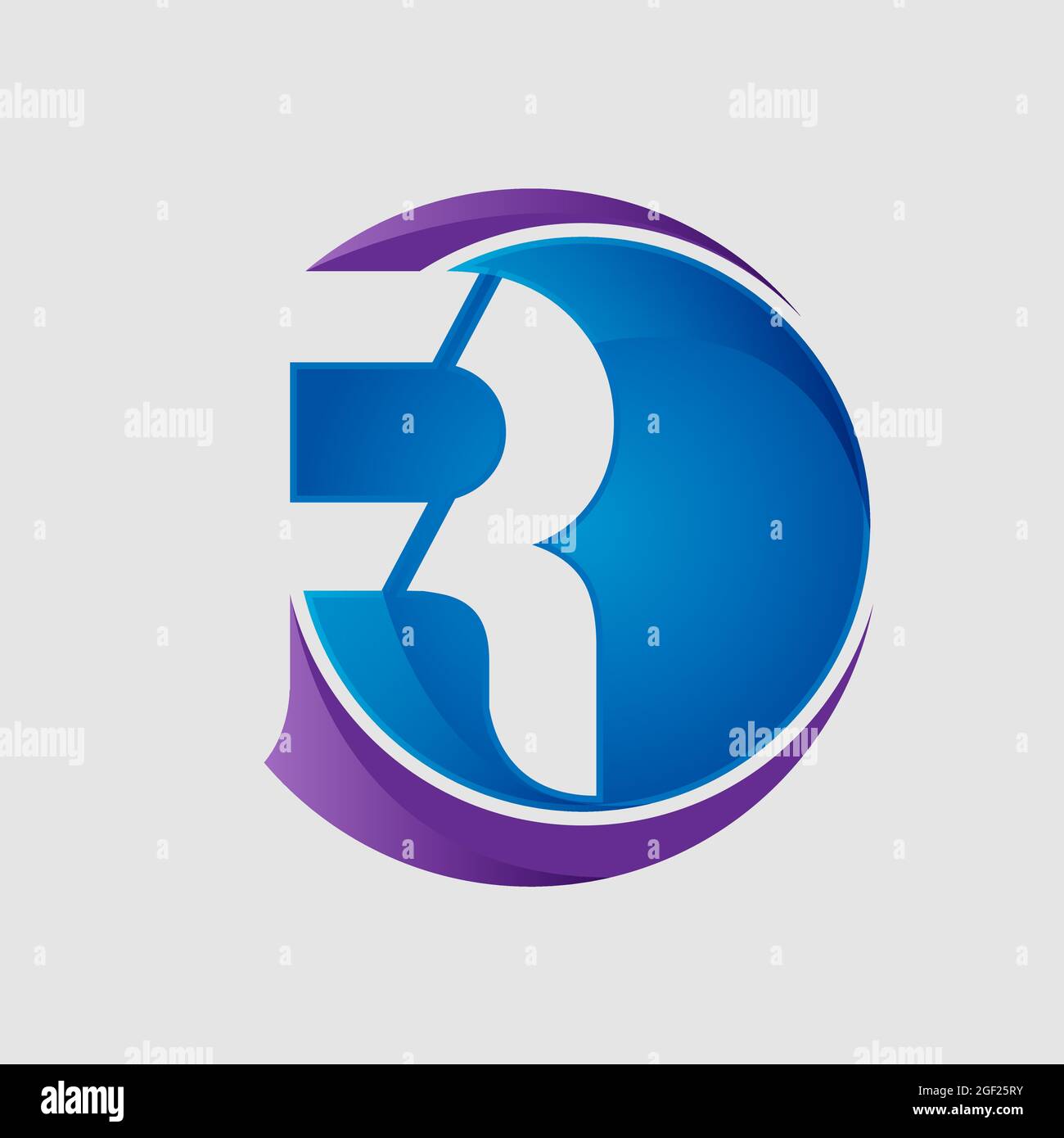 Collection design letter R on the round shape for your best business ...