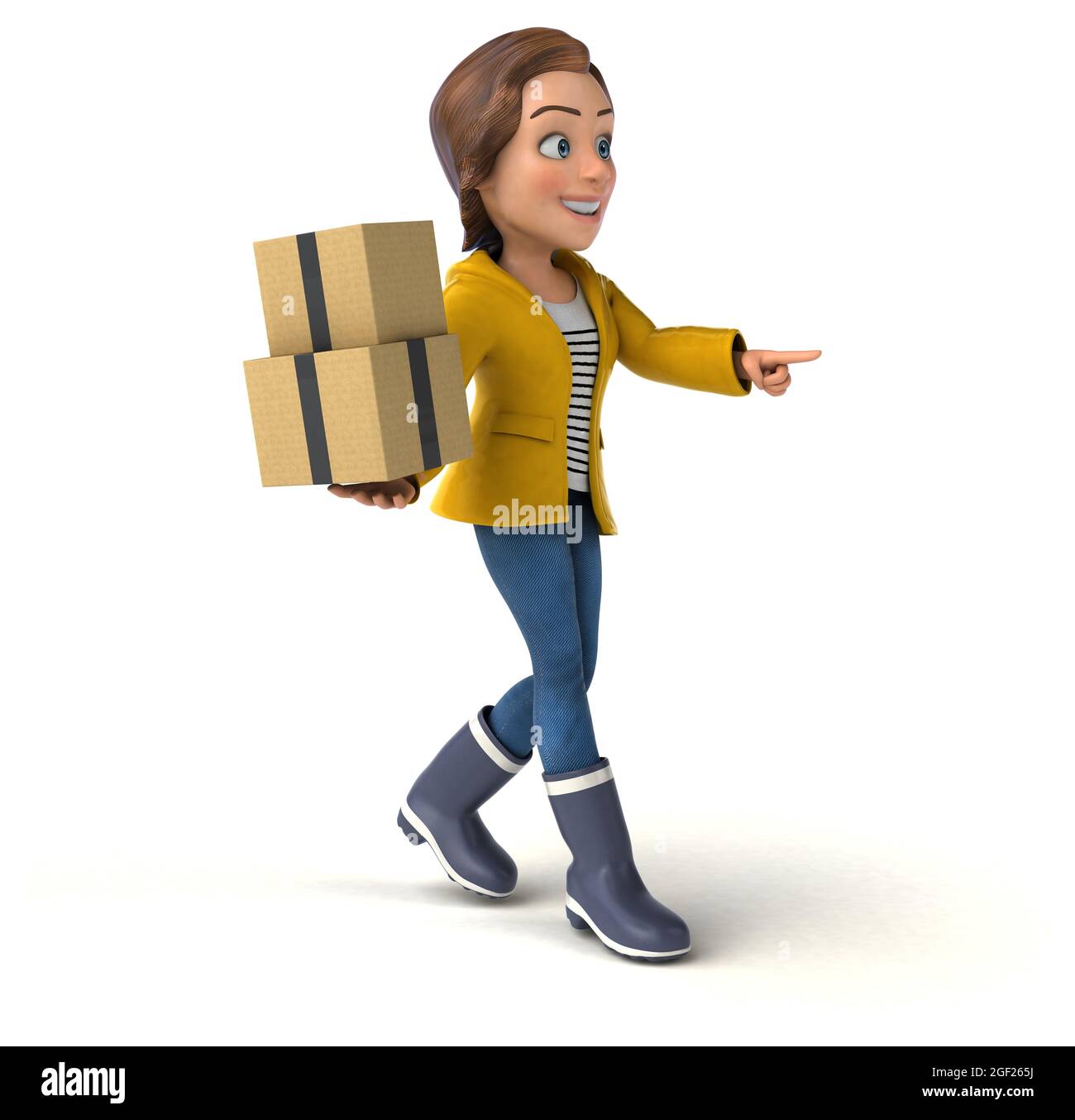 Fun 3D illustration of a cartoon teenage girl Stock Photo - Alamy