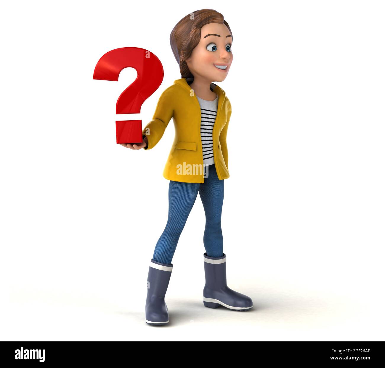 Fun 3D illustration of a cartoon teenage girl Stock Photo - Alamy