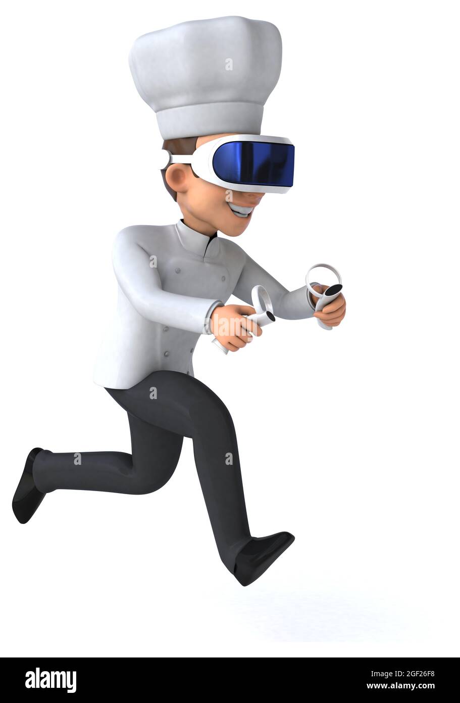 Fun 3D Illustration of a chef with a VR Helmet Stock Photo - Alamy