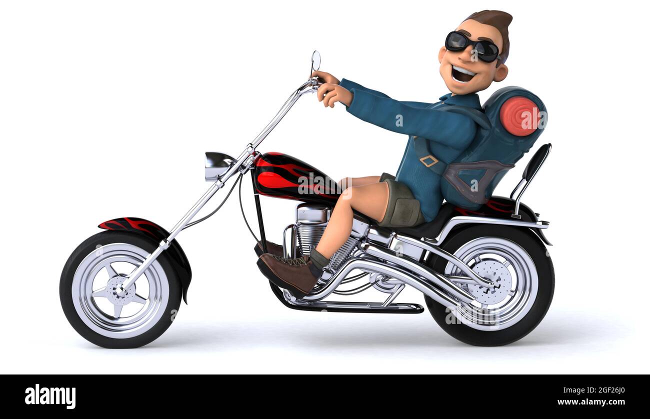 Fun illustration of a 3D cartoon backpacker Stock Photo - Alamy