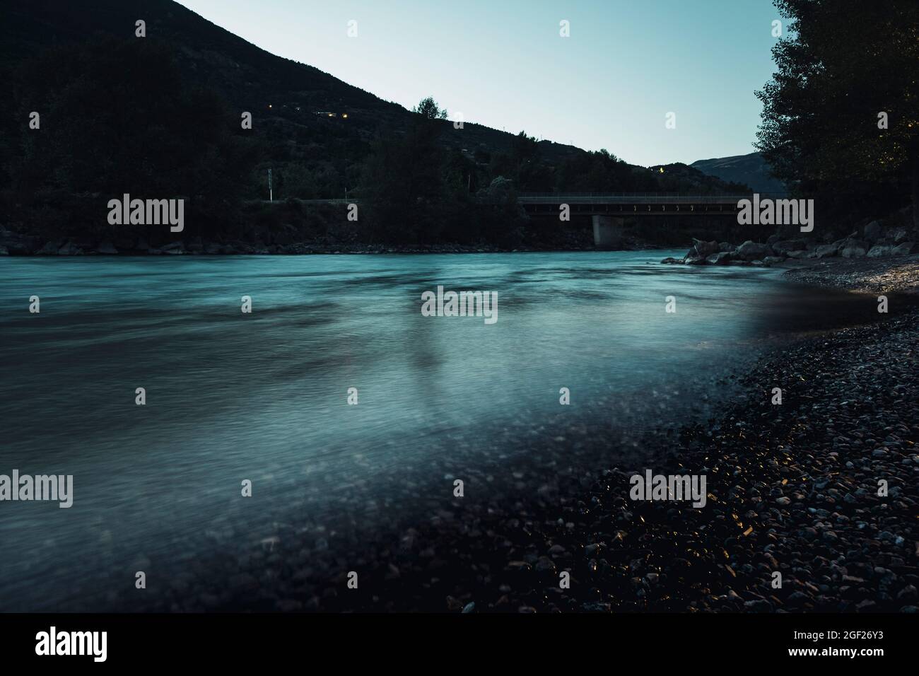 Long exposure river water landscape nature outdoor image - morning ...