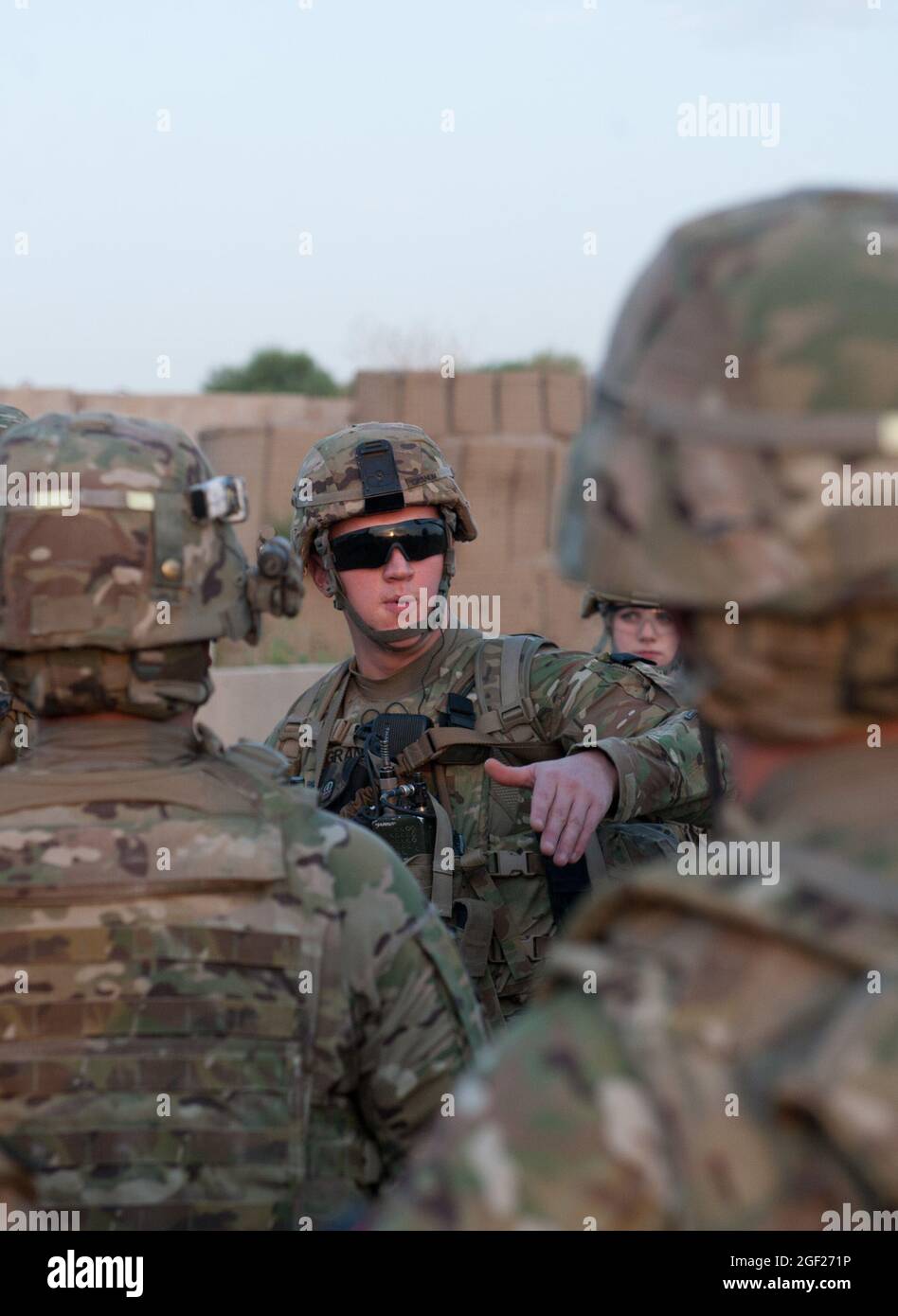 U.S. Army 1st Lt. Arrio Granum, platoon leader assigned to Bravo Troop ...