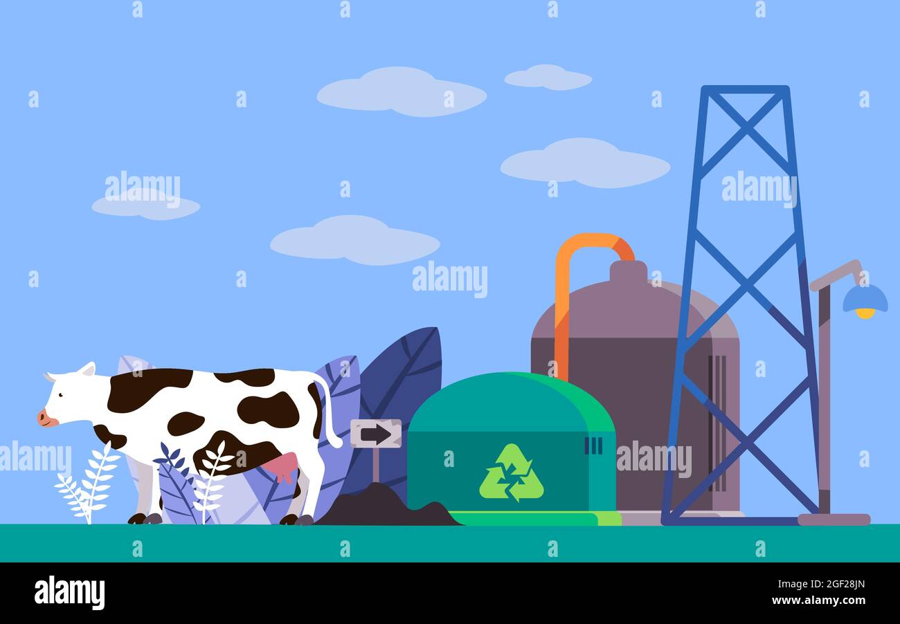 biogas technology installation which produces gas from biological ...