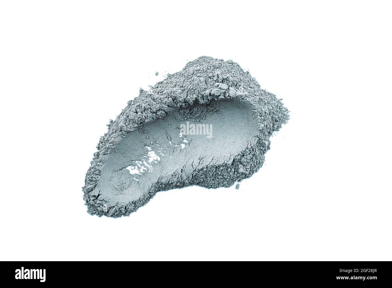 Dry blue cosmetic clay smear isolated on white background. Abstract ...