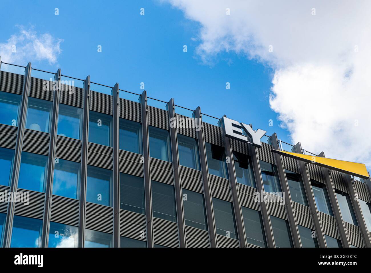 BERLIN, GER - AUGUST 04, 2021: Logo of the consulting company EY Ernst ...