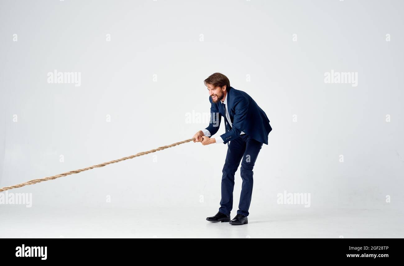 business man in a suit it is a lens rope team work office Stock Photo ...