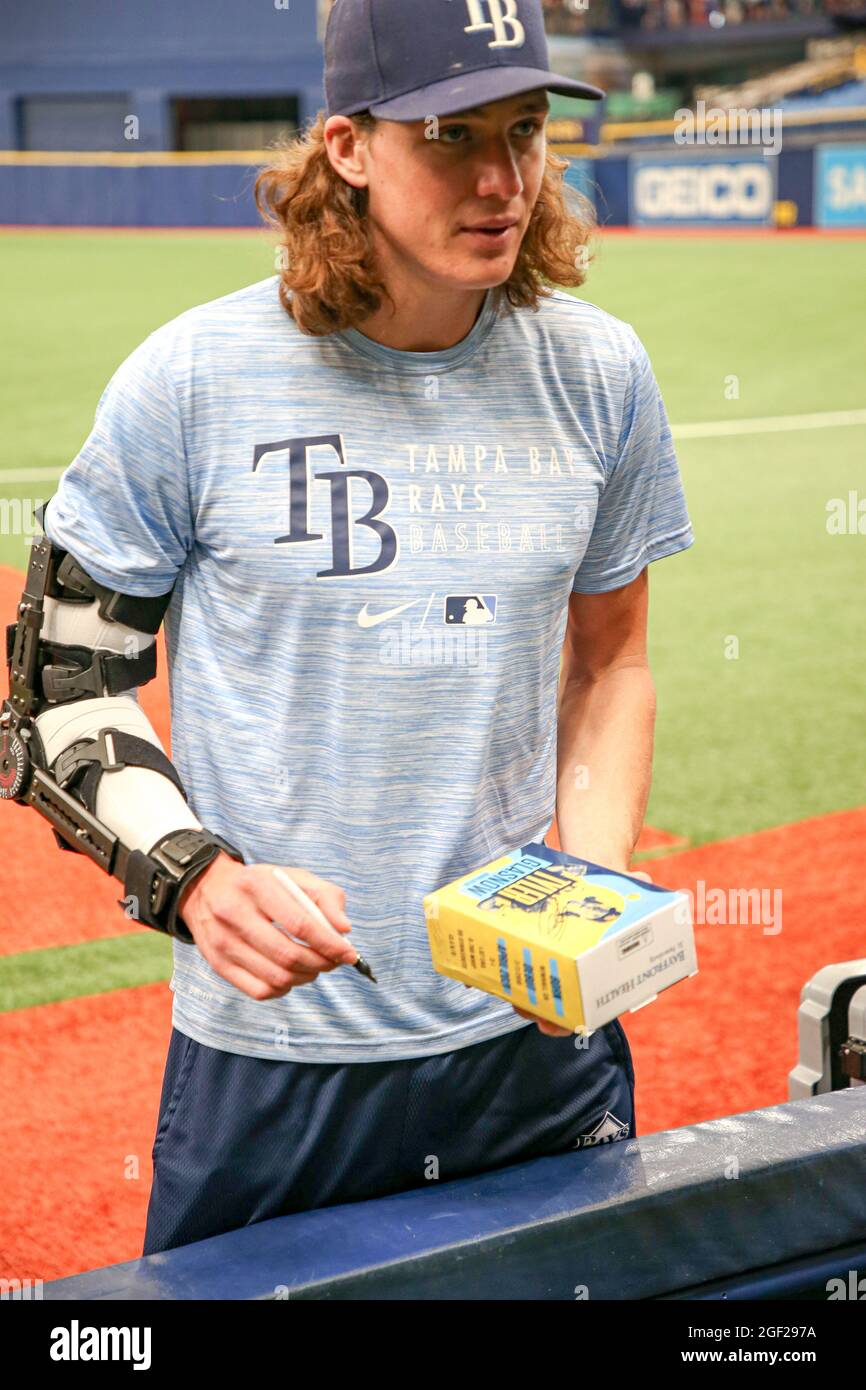 St. Petersburg, FL. USA; Tampa Bay Rays starting pitcher Tyler Glasnow ...