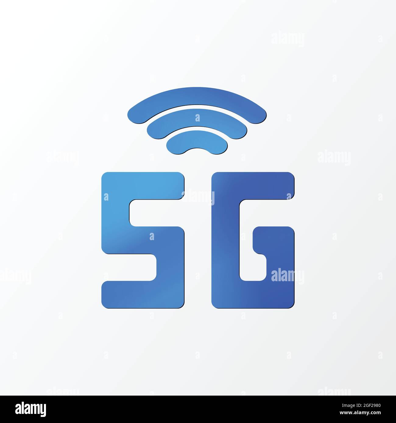 Vector blue icon network sign 5G. 5g internet technology symbol in ...