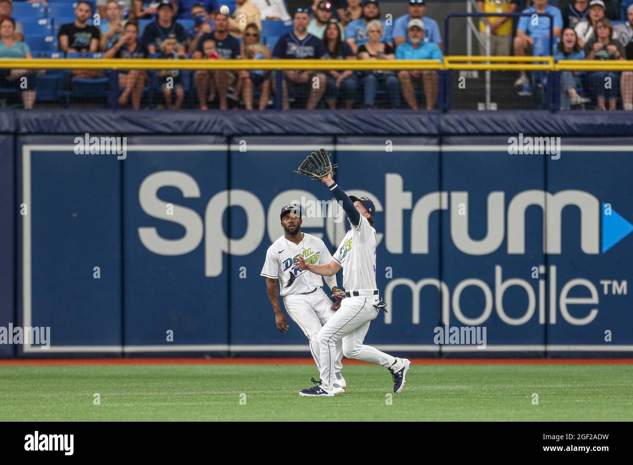 St. Petersburg, FL. USA; Tampa Bay Rays right fielder Brett Phillips ...