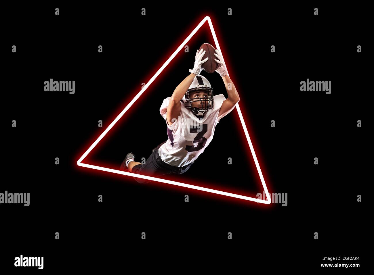 Art collage, concept of sport, action, motion in sport. Young american ...