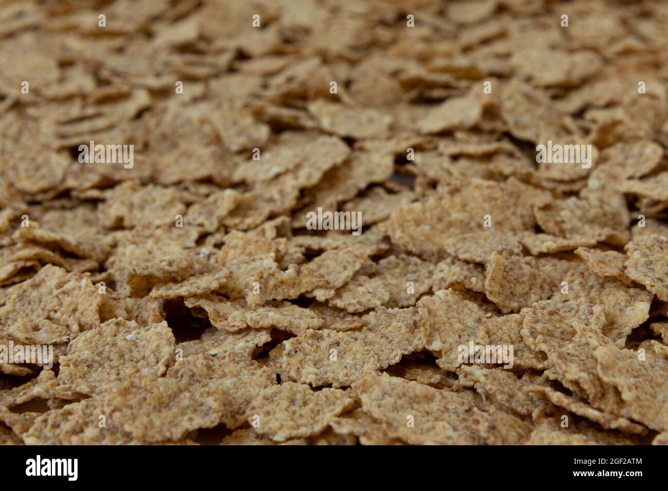 corn flakes background close up, healthy breakfast concept, side view ...