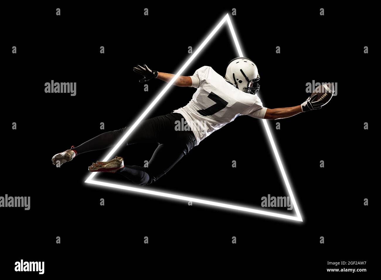Art collage, concept of sport, action, motion in sport. Young american ...