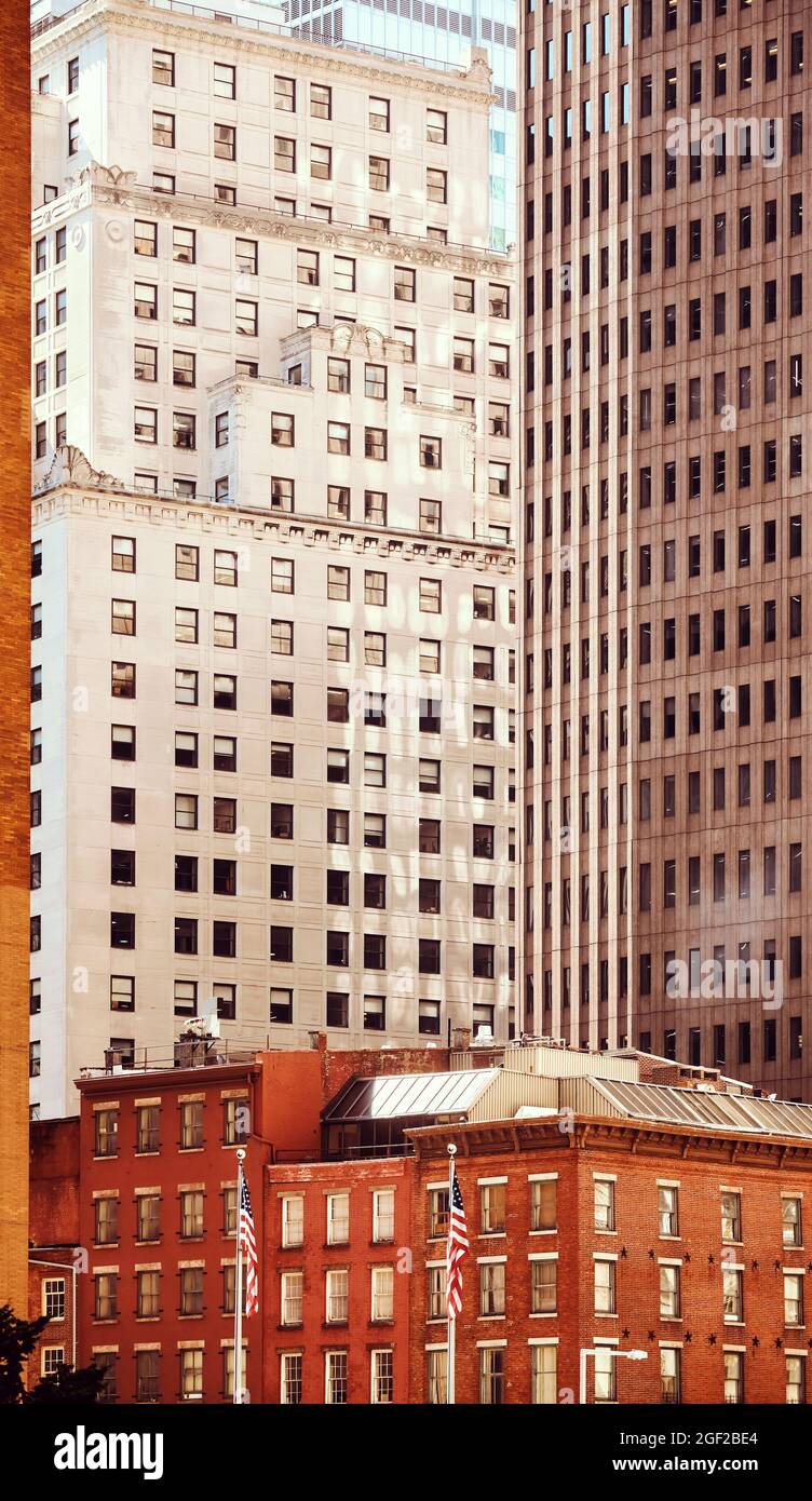 Manhattan diverse architecture, color toning applied, New York City ...
