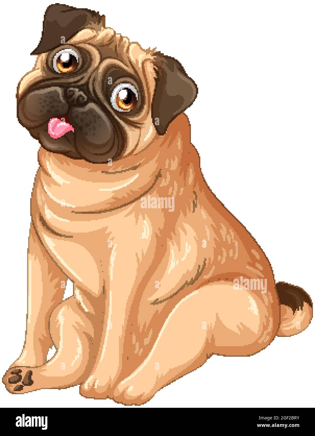 Puppy pug cartoon on white background illustration Stock Vector Image ...