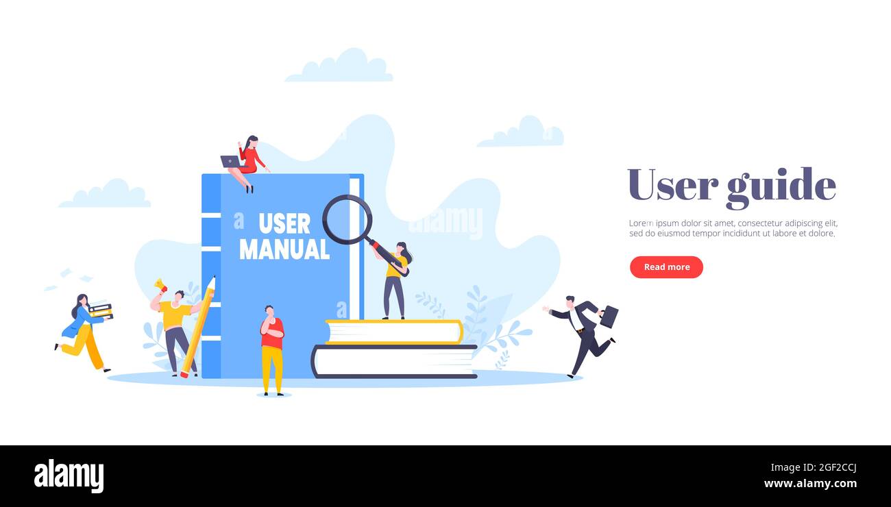 User manual guide book flat style design vector illustration Stock ...