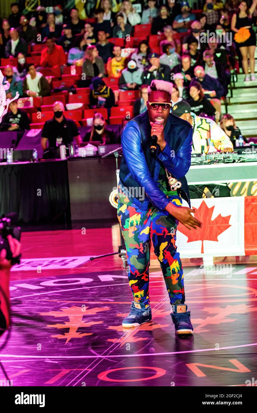 Edmonton, Canada. 22nd Aug, 2021. Canadian rapper Jason Drew Harrow ...