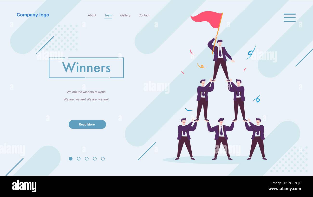 Successful dream team flat 3d isometric business concept web vector ...