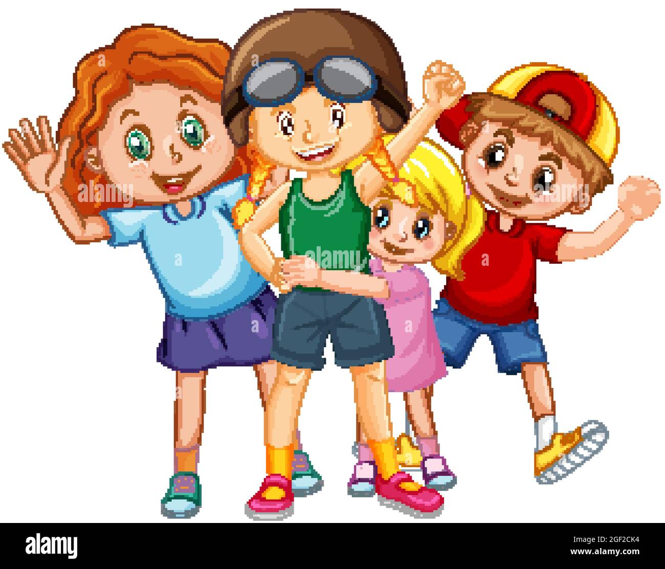Group of happy kids on white background illustration Stock Vector Image ...