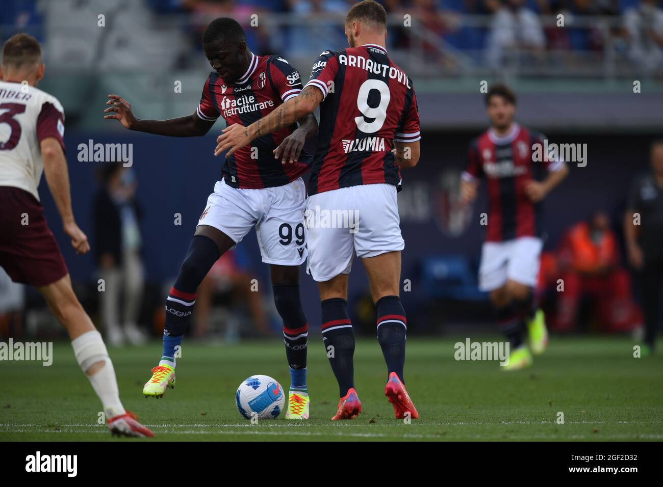 Musa Barrow (Bologna)Marko Arnautovic (Bologna) during the Italian ...
