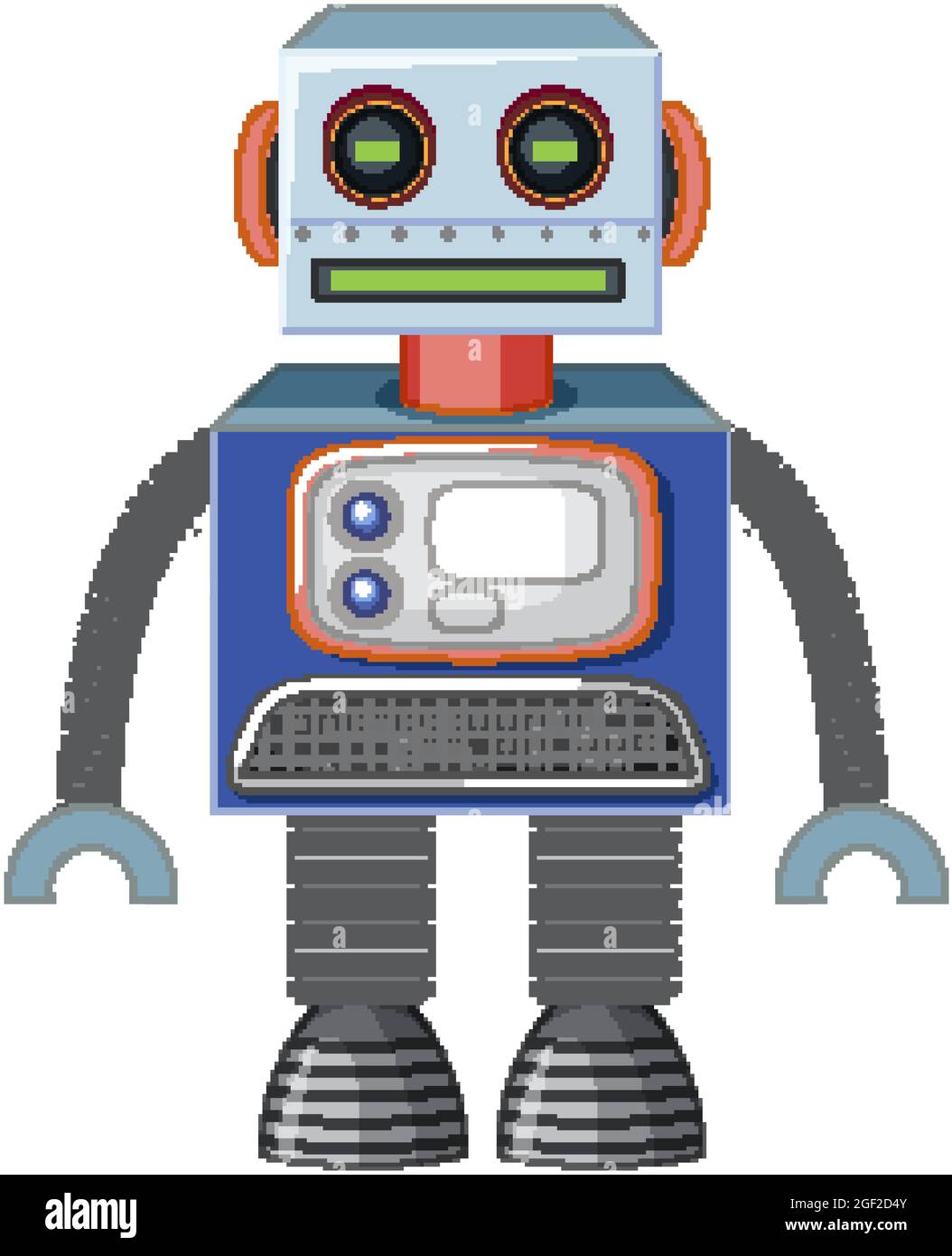 Vintage robot toy on white background illustration Stock Vector Image ...