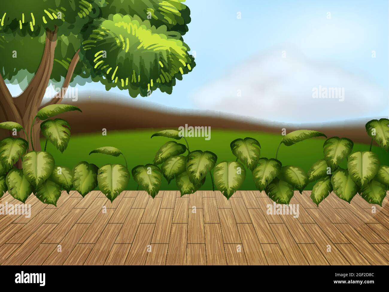 Empty nature landscape scene with blur sky background illustration ...