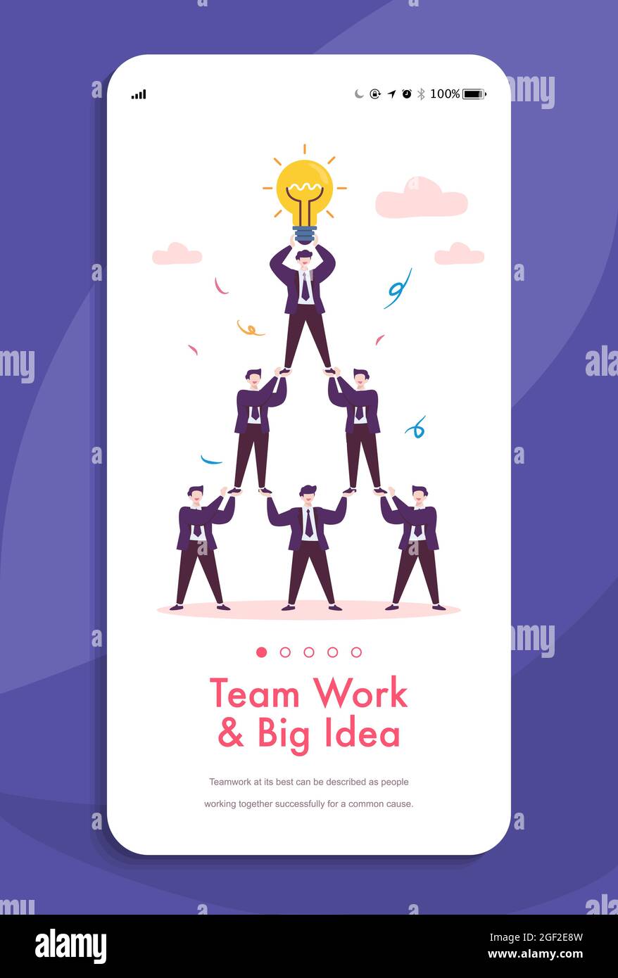 Successful dream team flat 3d isometric business concept web vector ...