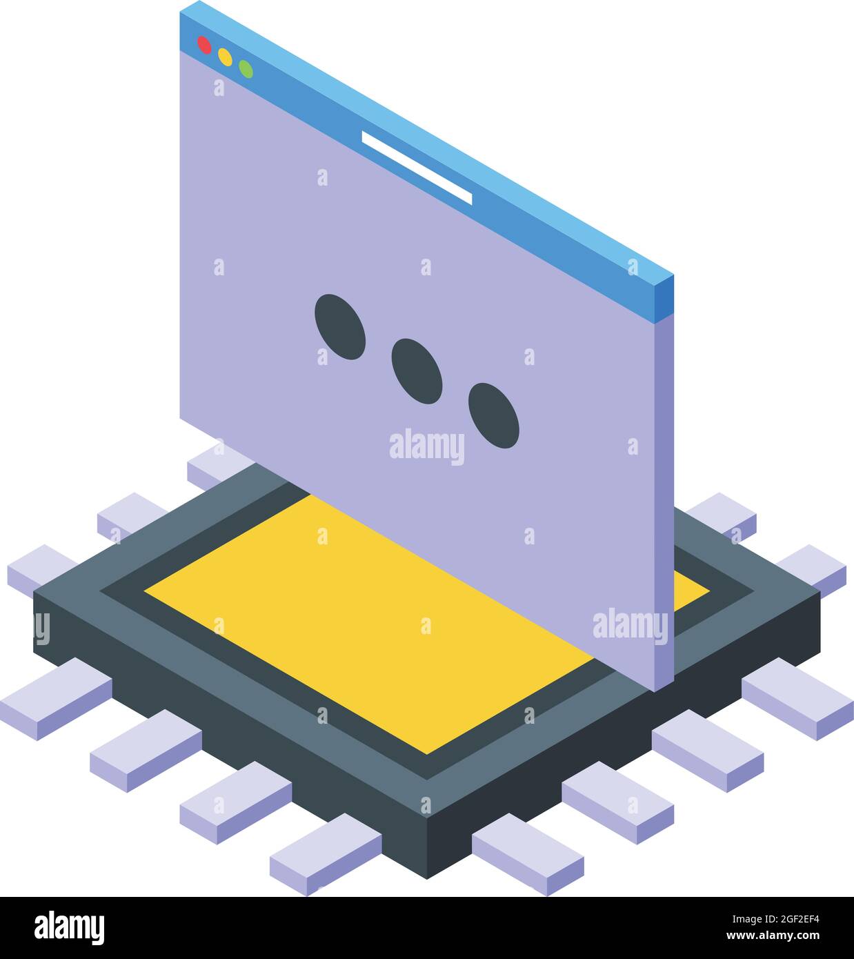 Code processor icon isometric vector. Computer science. Semiconductor ...