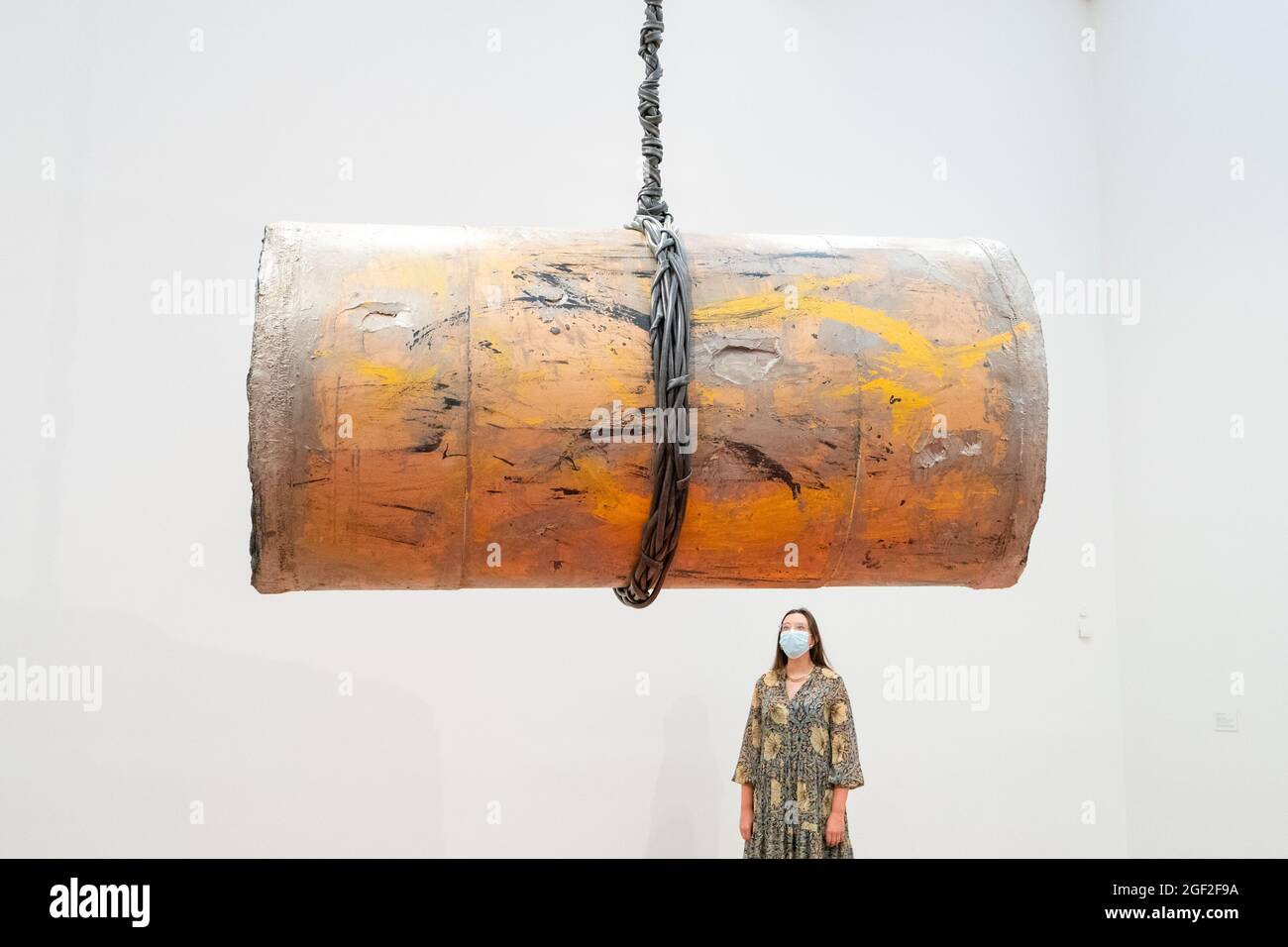 A member of Tate Modern staff views 'untitled: brokenstage ...