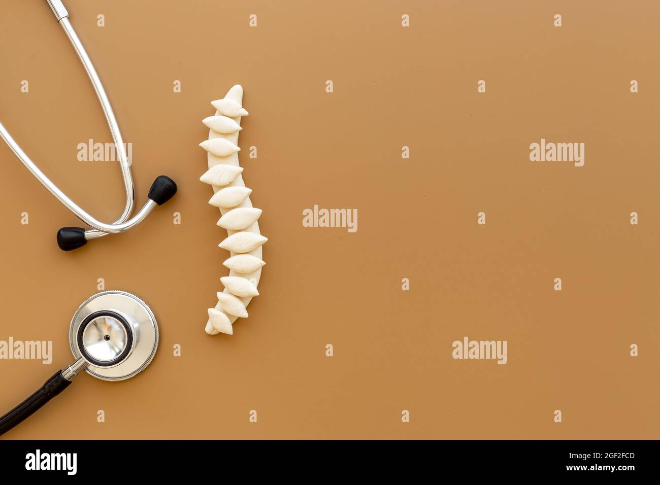 Treatment of osteochondrosis - medical spine model with stethoscope ...
