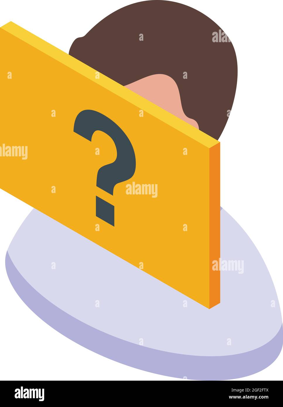Question identity icon isometric vector. User avatar. Man face Stock ...