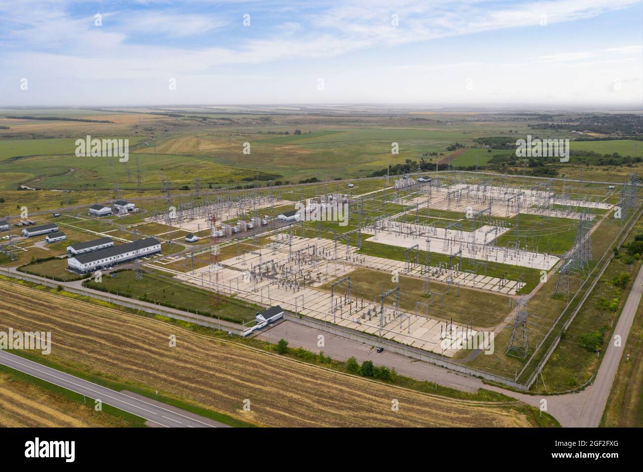 Aerial view electrical substation power hi-res stock photography and ...
