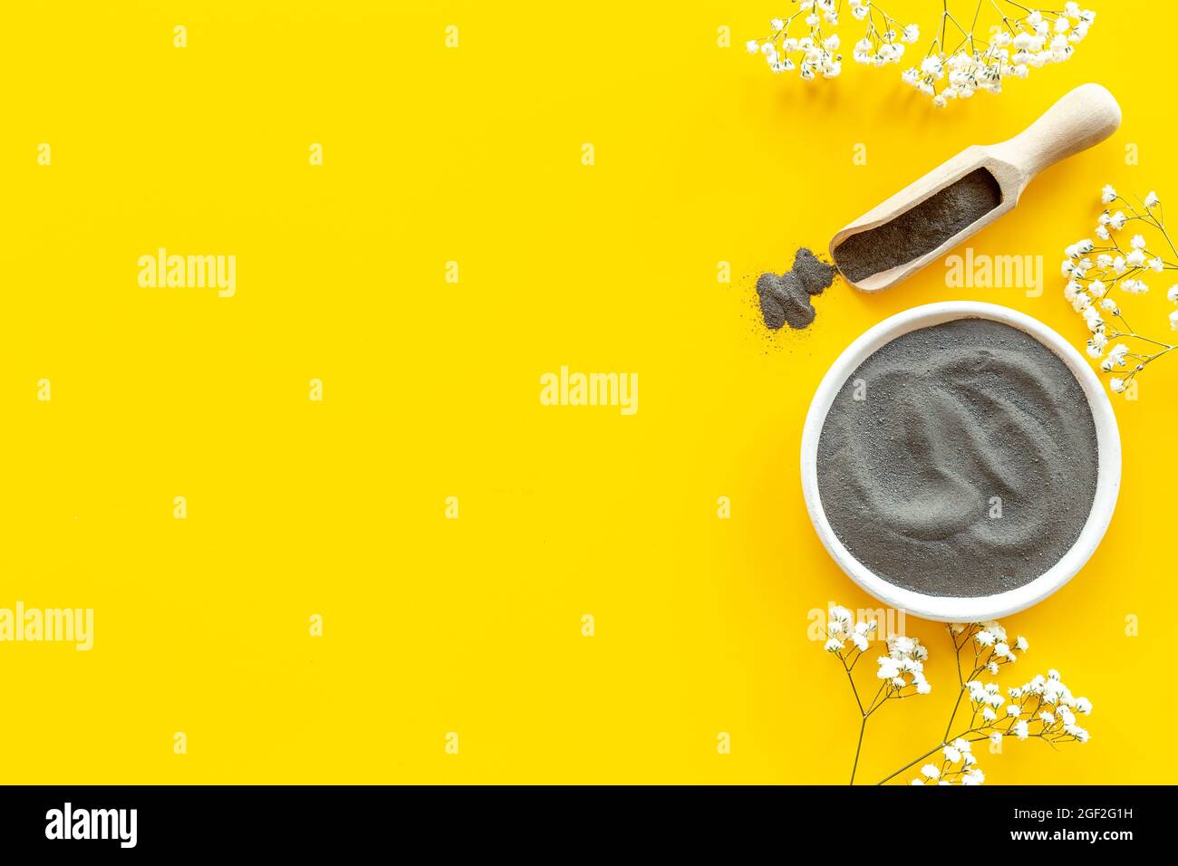 Pile of blue cosmetic clay spa beauty treatment. Top view Stock Photo ...